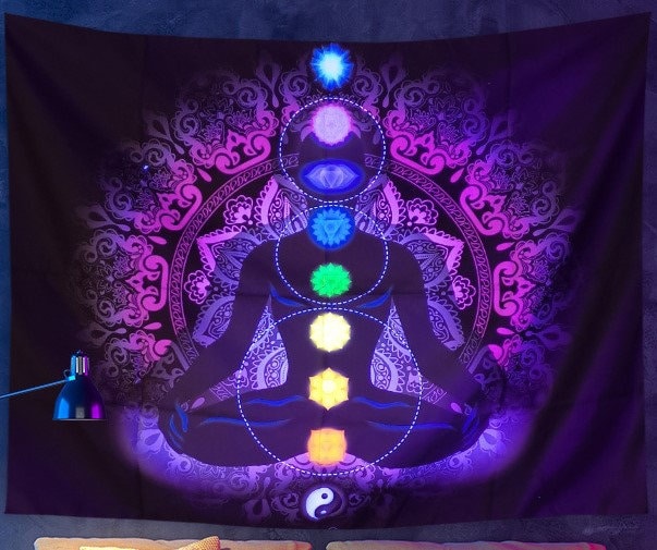 UV Wall Hangings Trippy Psychedelic Mushroom Fractal Owl Elephant Yoga ...