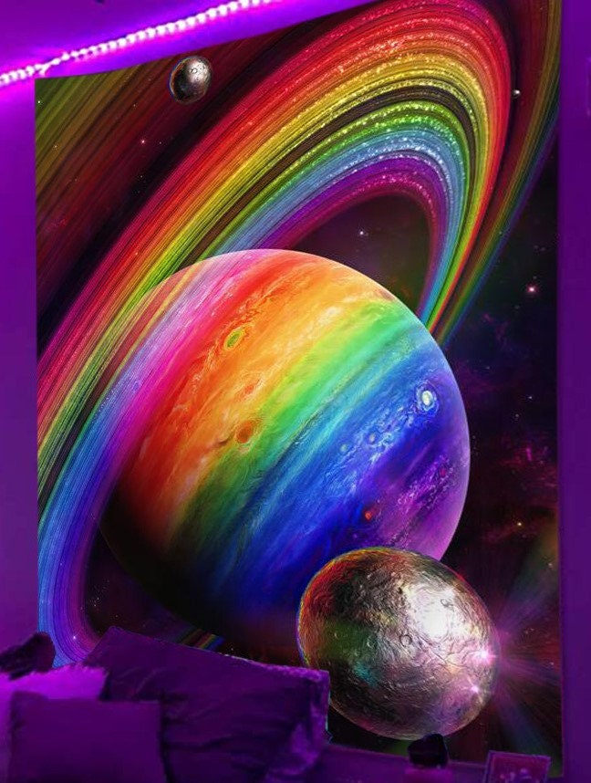 UV Wall Hangings Trippy Psychedelic Mushroom Fractal Owl Elephant Yoga ...