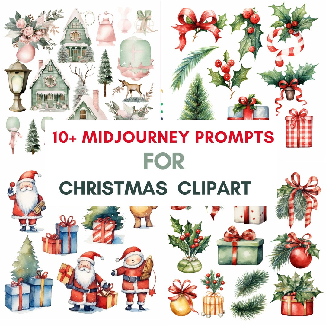 Midjourney Christmas Clip Art Prompt, Generate Fun and Colourful Images ...