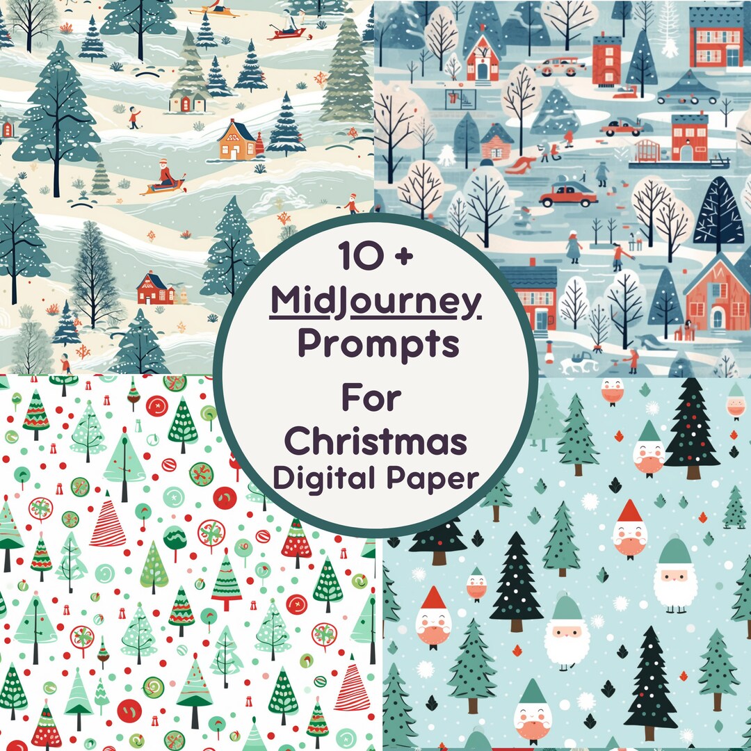 Sparkling Winter Wonderland Digital Paper Set Midjourney - Etsy