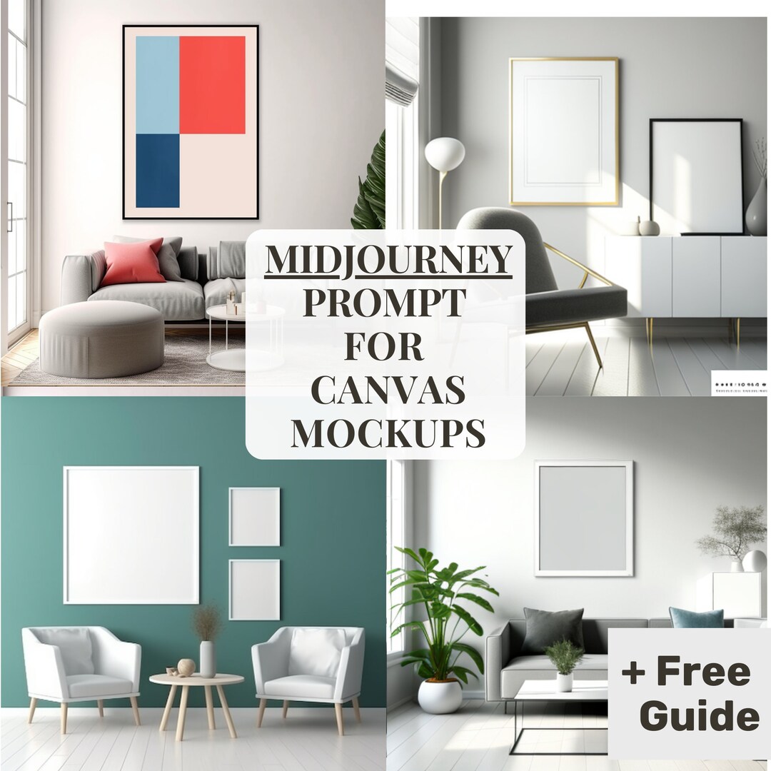 Midjourney Prompt Canvas Mockup 2023, Canvas Mockup AI Prompt ...