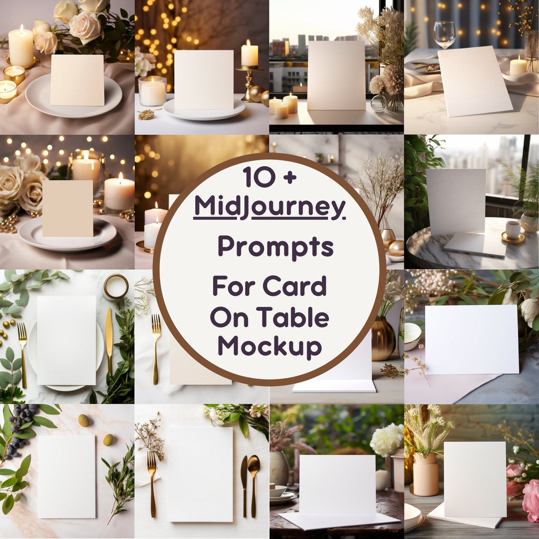 Set of Midjourney Prompt for Invitation Card Table Mockups Showcase ...