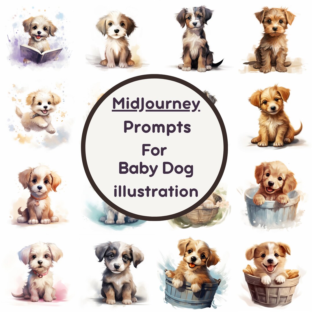 Unique Midjourney Prompts for Baby Dog Illustration: Perfect Gift for ...