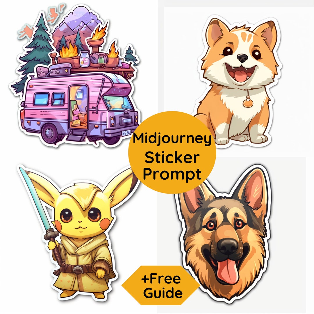 Cartoon Sticker Midjourney Prompt, Midjourney Free Guide, Midjourney ...