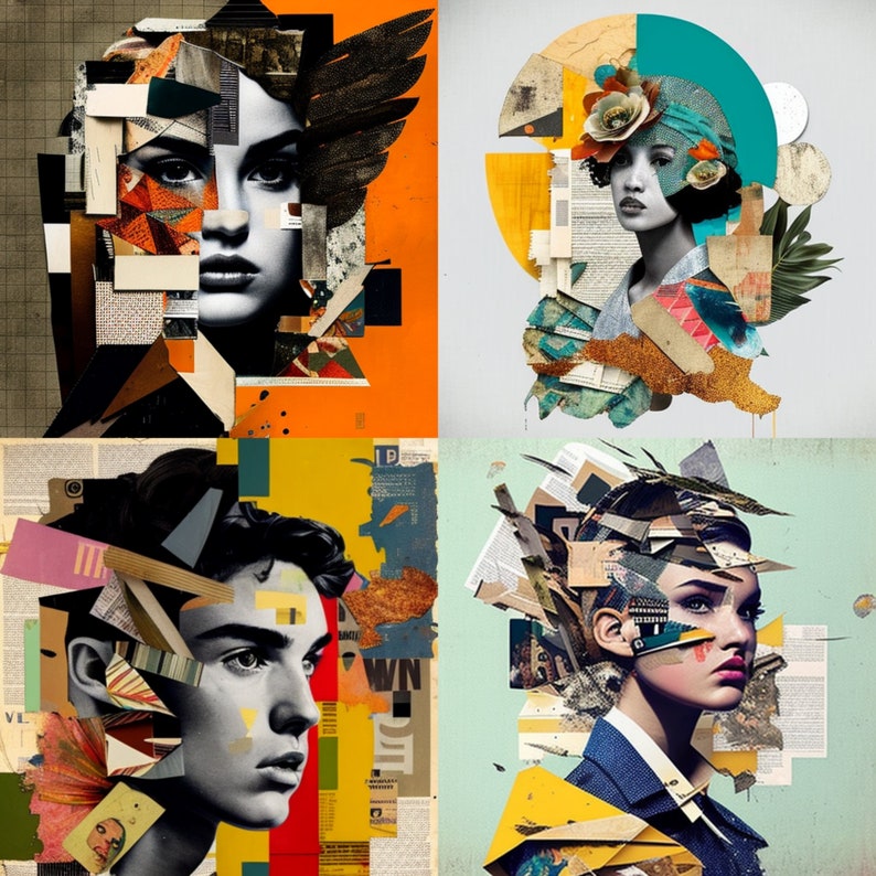 Midjorney Collage Art Prompt Midjourney Guide Learn Ai Art - Etsy