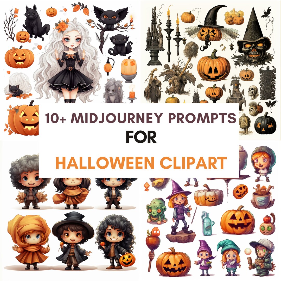 Halloween Clip Art With Midjourney Prompts: Enhance Your Designs, Ai ...