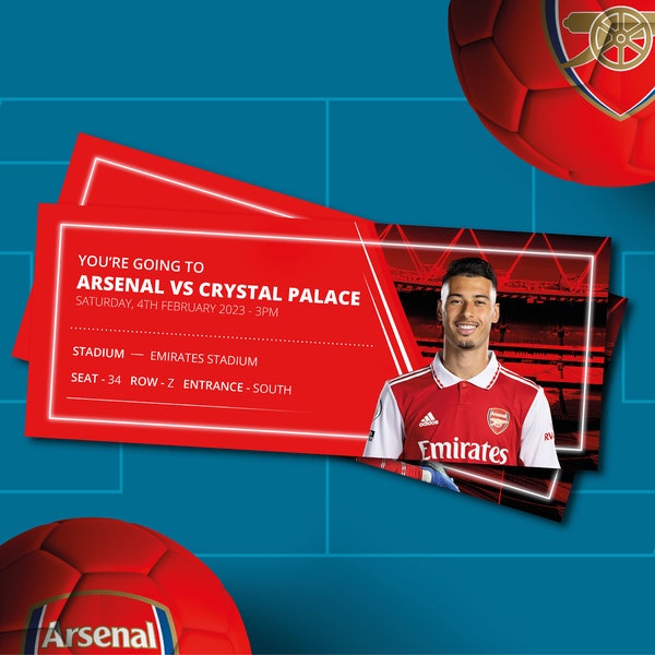 Arsenal Ticket Template - Etsy