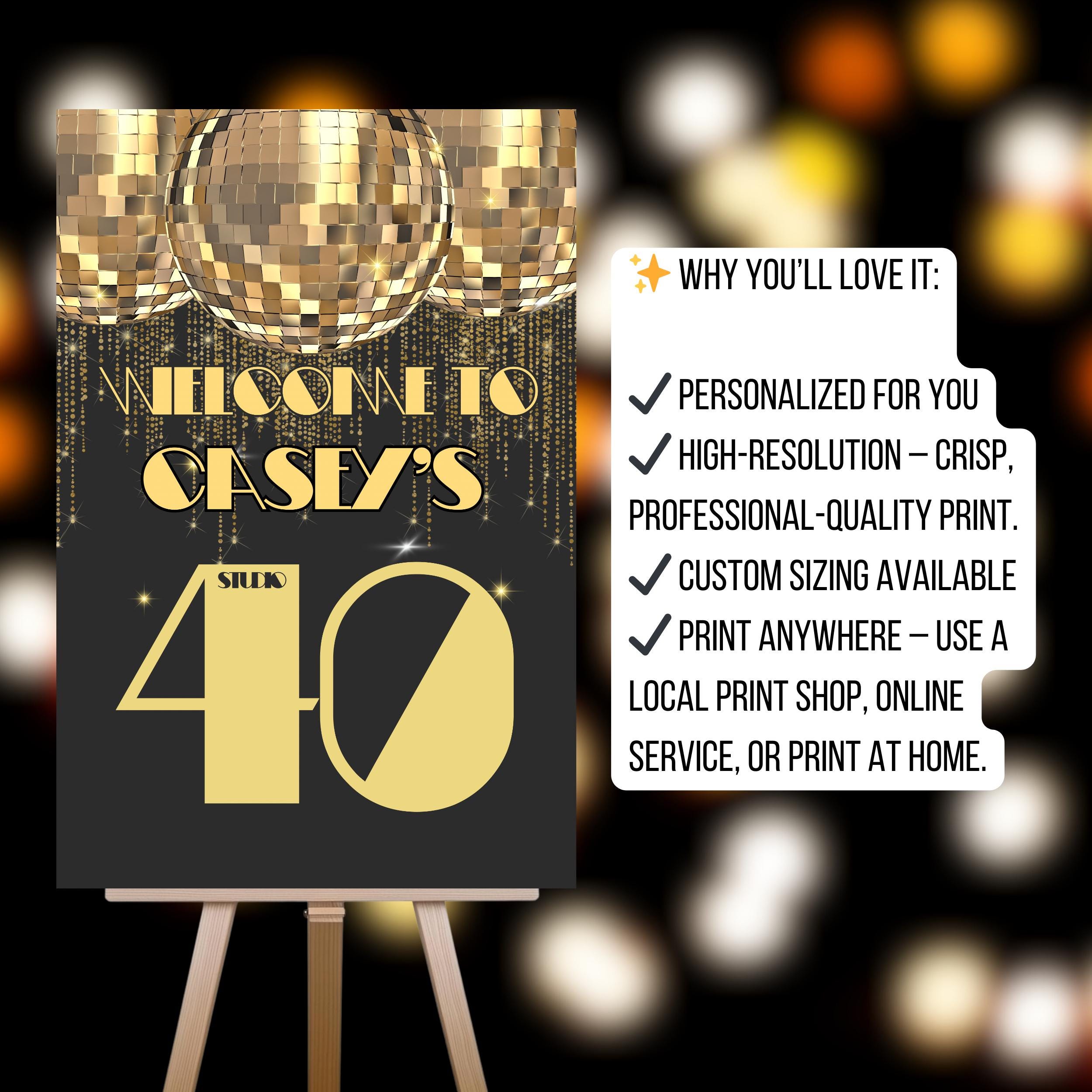 Studio 54 Disco Sign, Custom Printable Studio 54 Welcome Sign, Soul ...