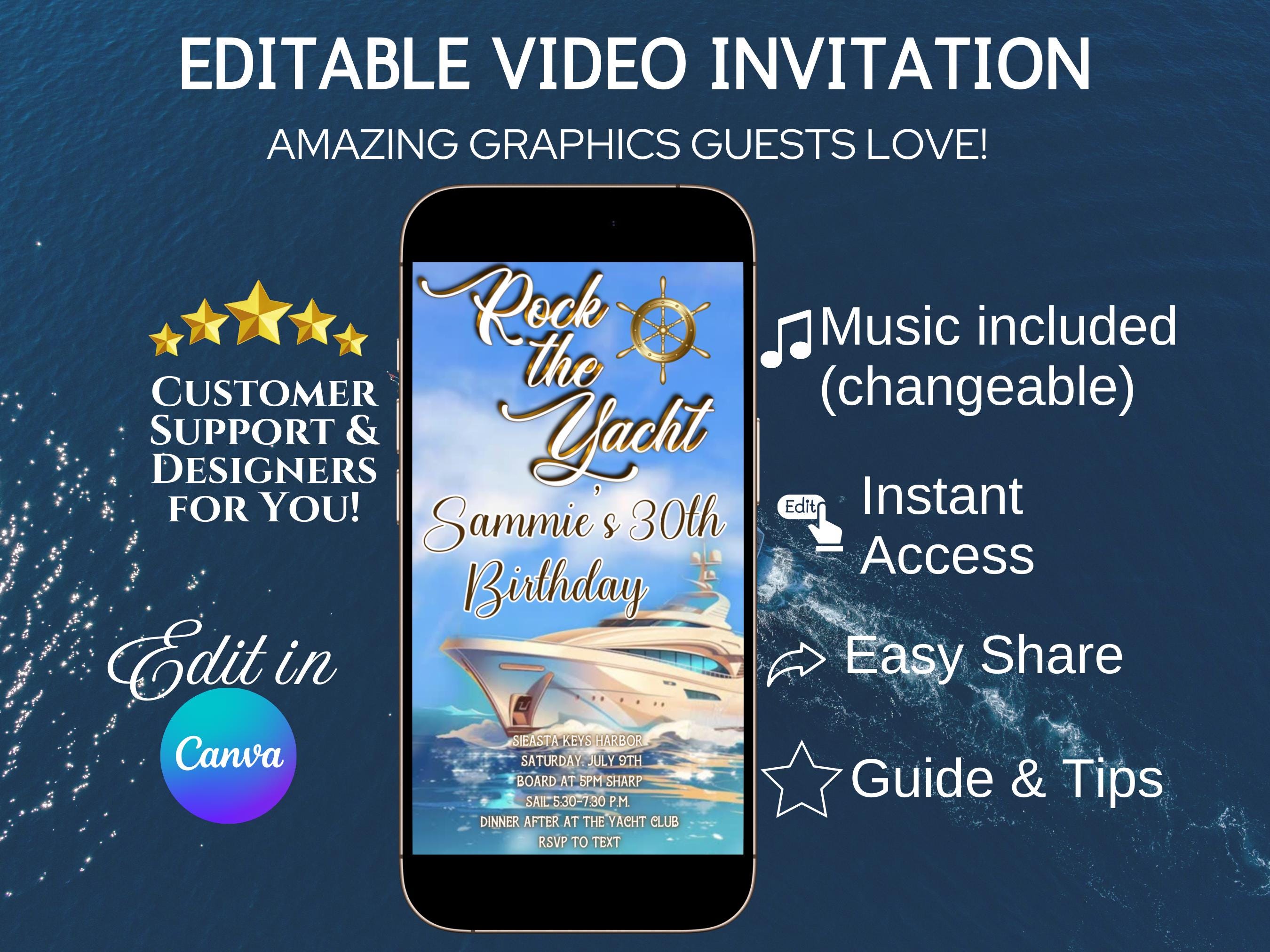 Yacht Video Invite, Animated Boat Party Evite, Digital Yachting ...