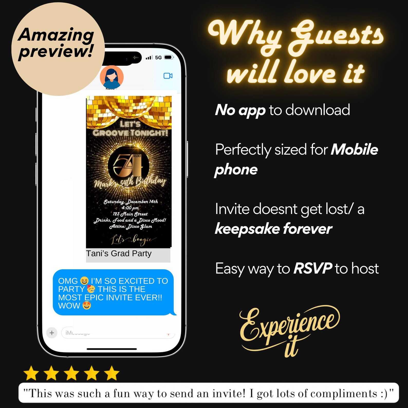Studio 54 Video Invite Editable Disco Party Animated Evite Canva ...