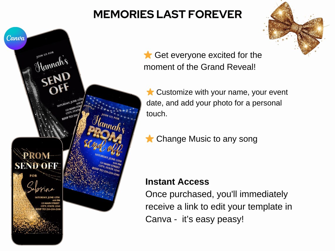 Prom Send-off Video Digital Invitation Prom Invite for Prom Reveal ...