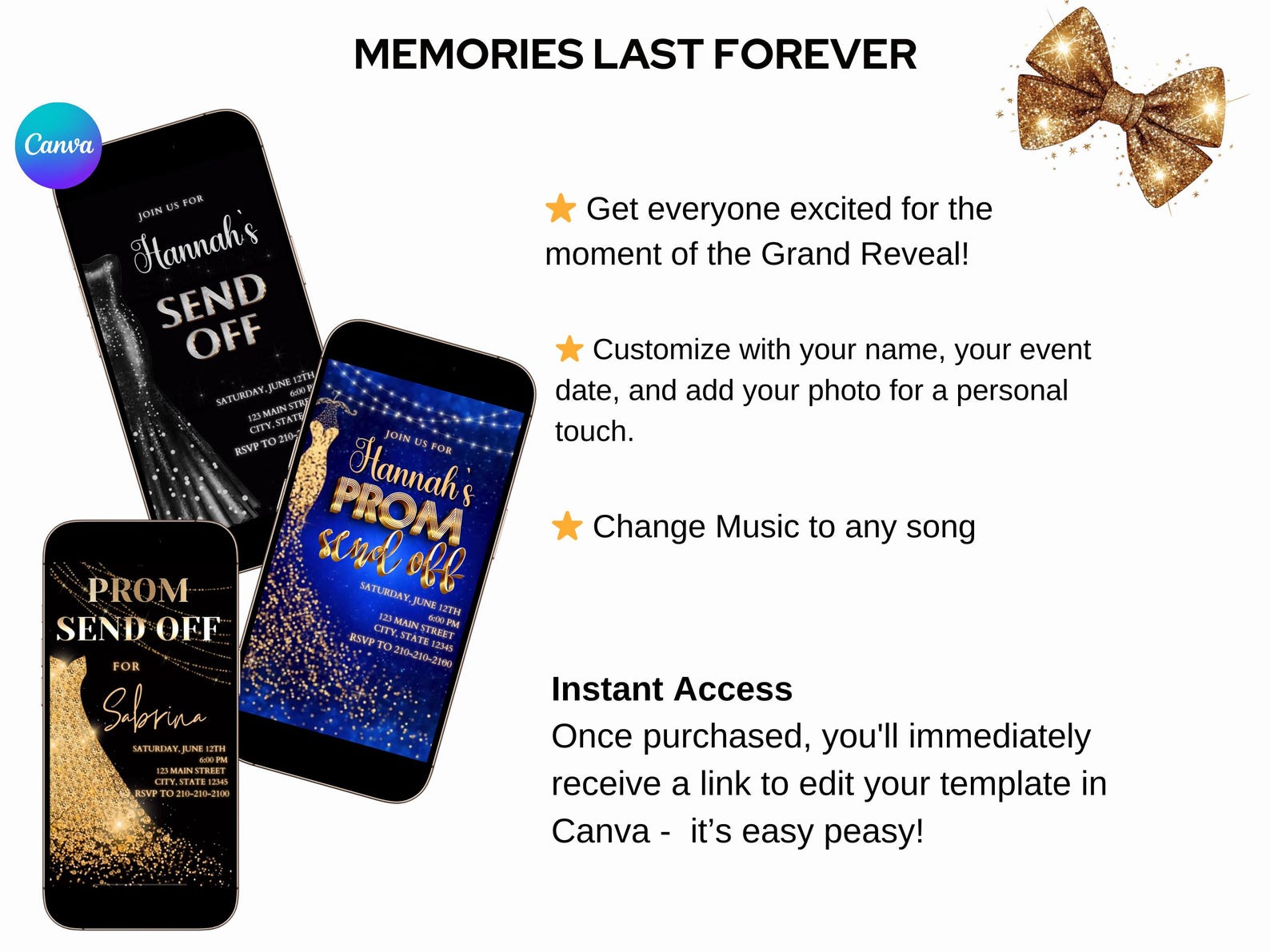 Prom Send-off Video Digital Invitation Prom Invite for Prom Reveal ...