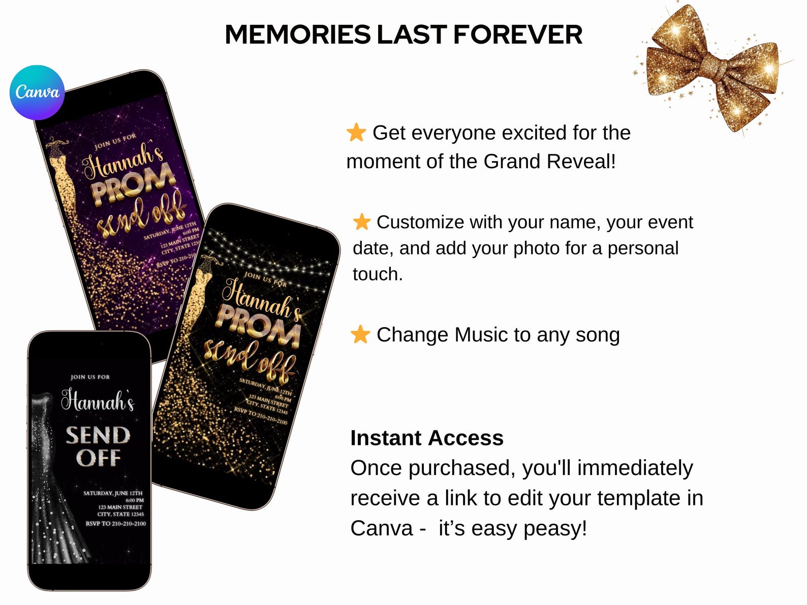 Prom Send-off Video Digital Invitation Prom Invite for Prom Reveal ...