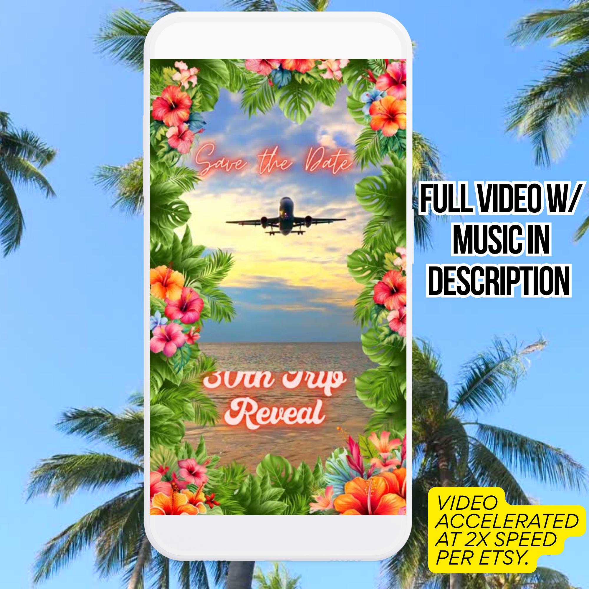Tropical Trip Reveal Video Invitation: Bachelorette Party, Birthday ...