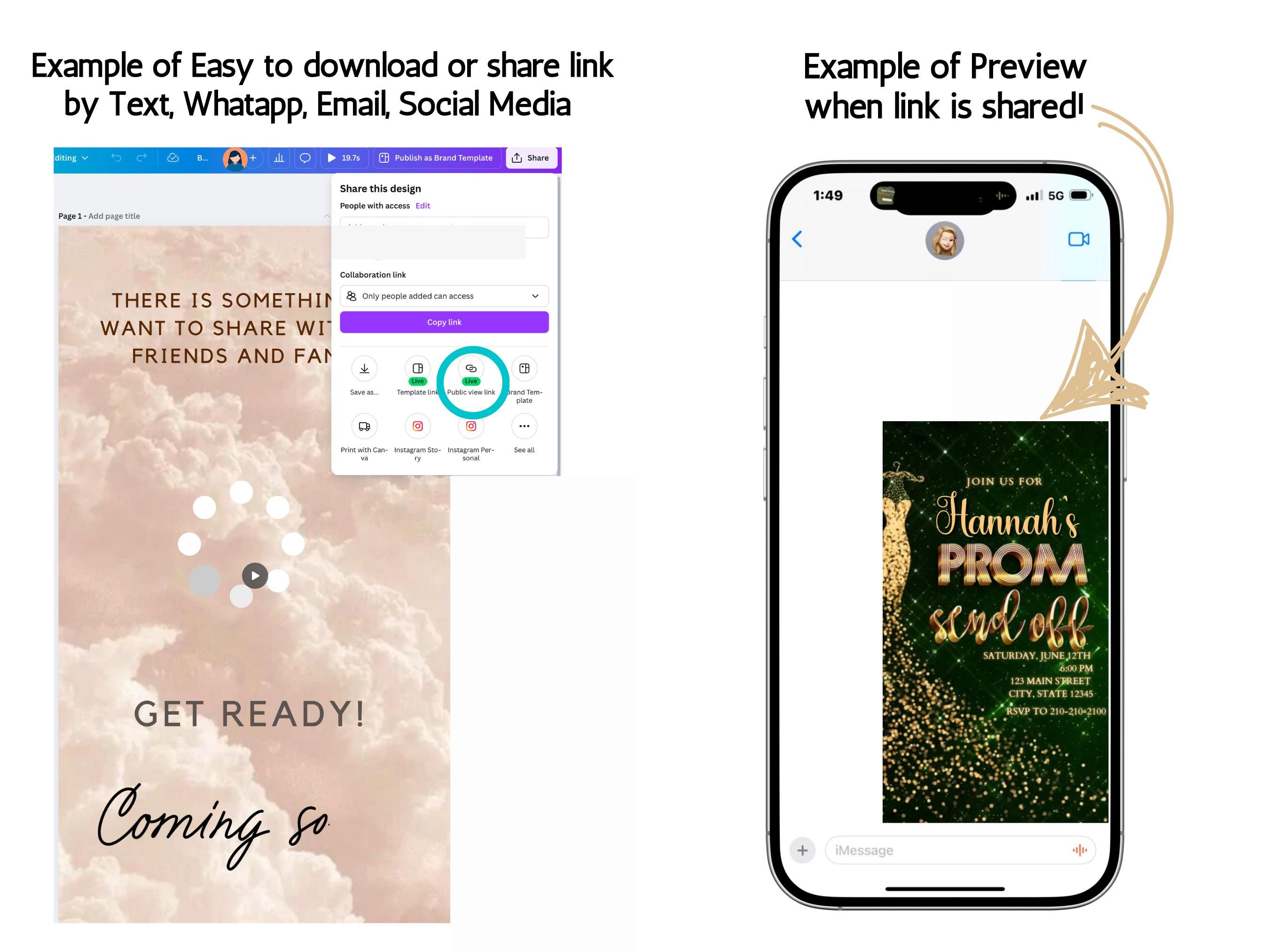Prom Send-off Video Digital Invitation Prom Invite for Prom Reveal ...