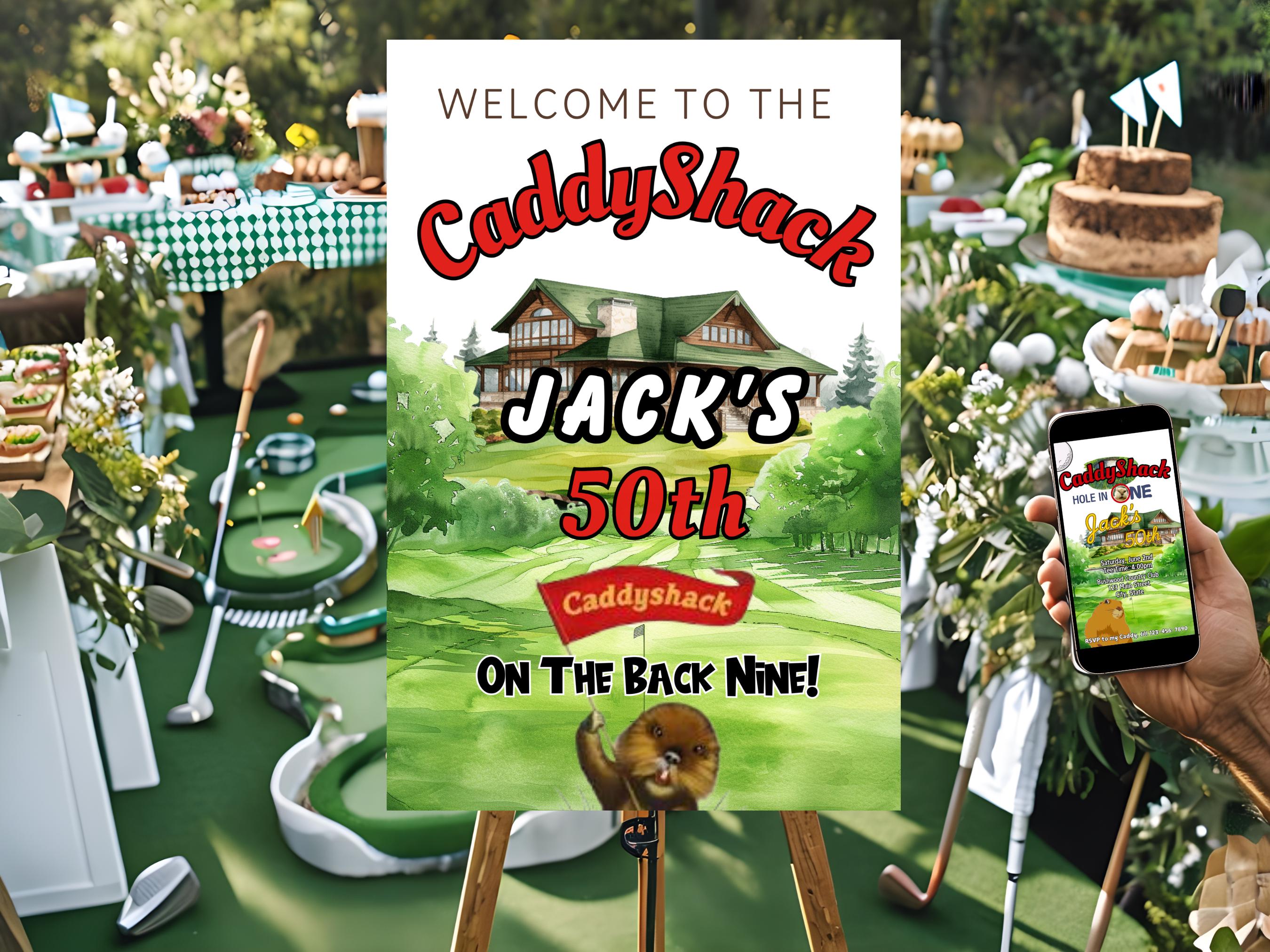 Editable Caddyshack Golf Birthday Invitation Bundle Funny Animated ...