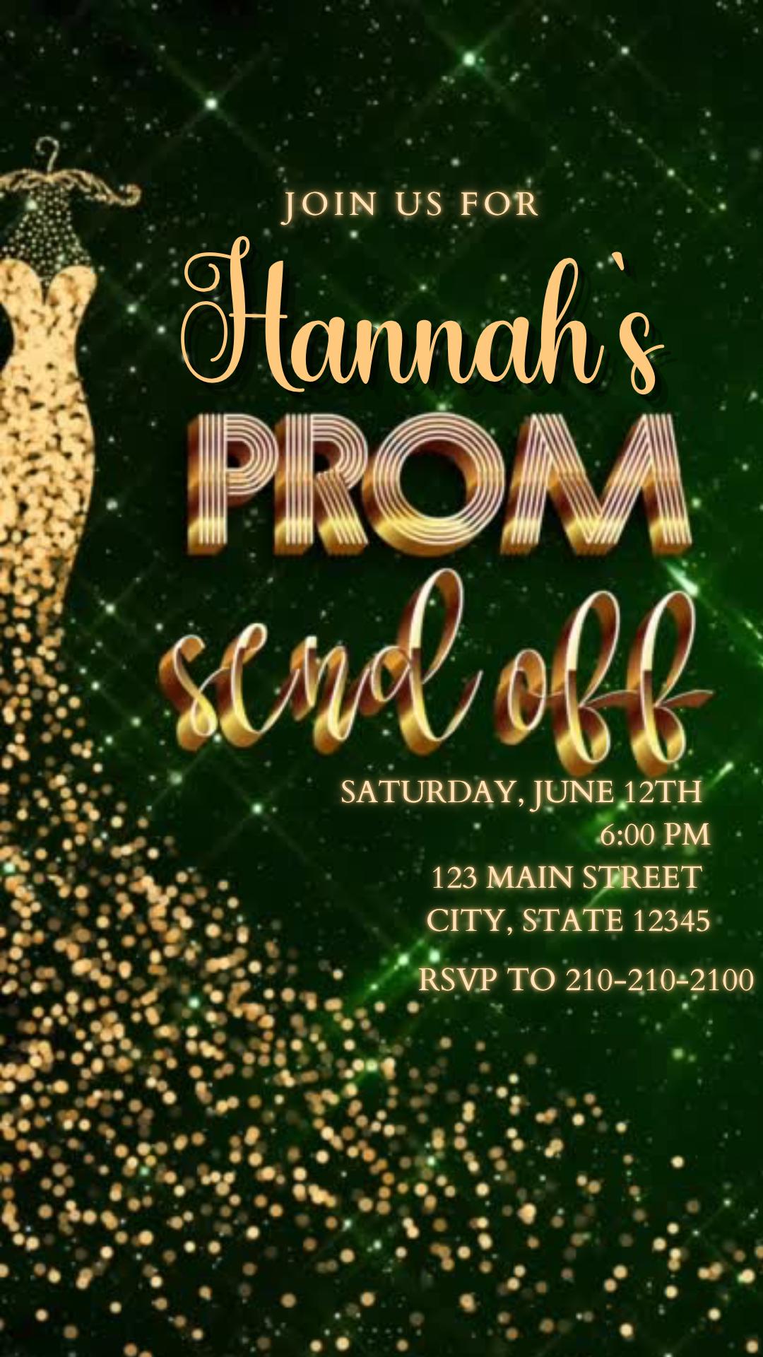 Prom Send-off Video Digital Invitation Prom Invite for Prom Reveal ...