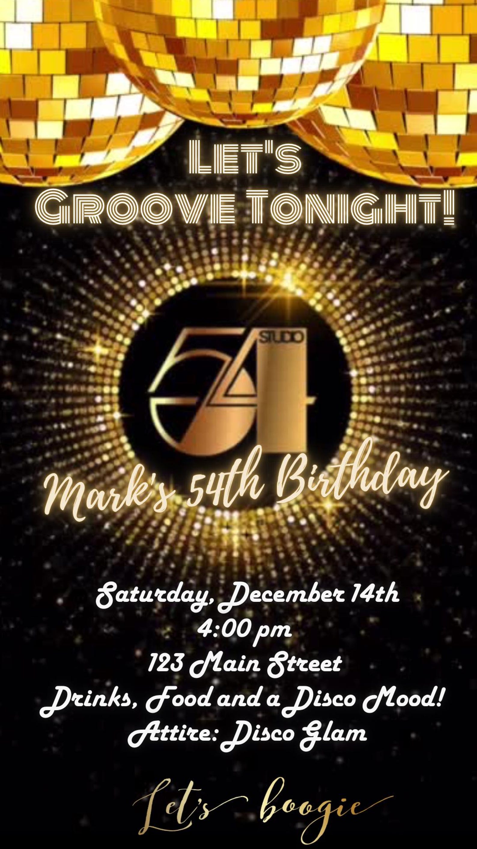 Studio 54 Video Invite Editable Disco Party Animated Evite Canva ...