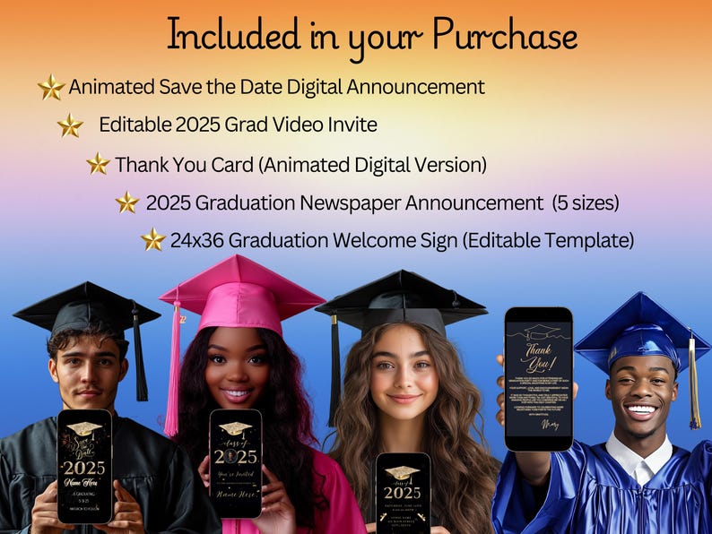 2026 Graduation Invitation Bundle, Class of 2026 Save the Date, Grad ...
