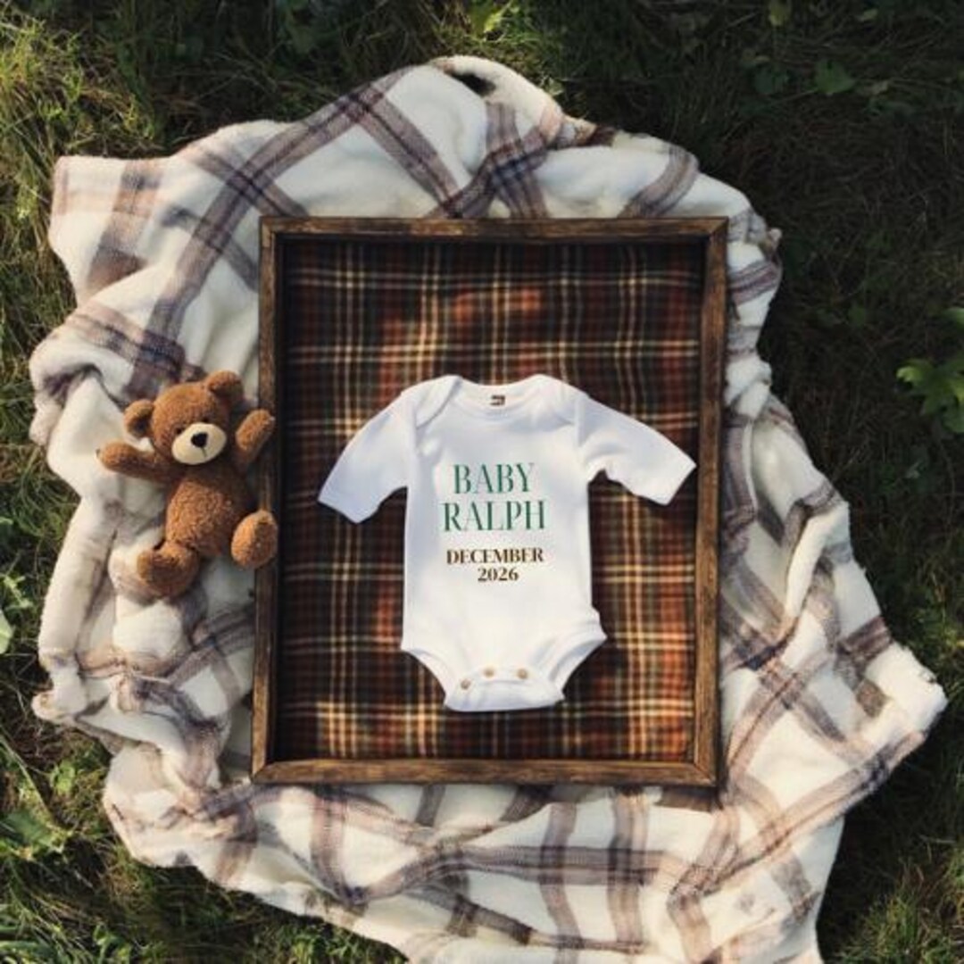 Classic Plaid Baby Announcement, Preppy Baby Announcement, Equestrian ...