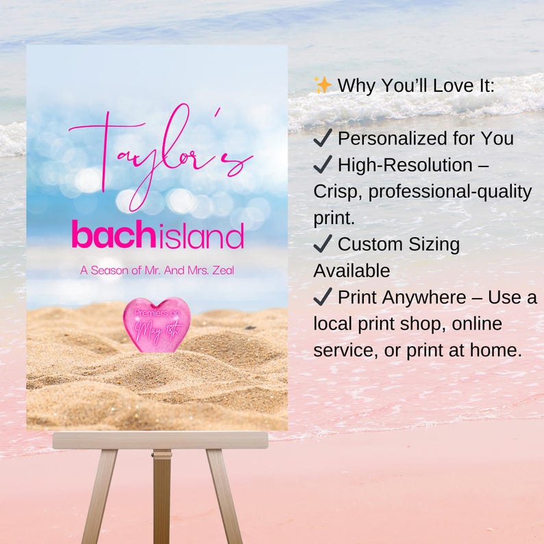 Bach Island Welcome Sign Bachelorette Party Villa Theme Tropical Love ...