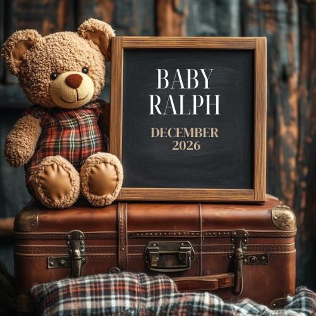 Classic Baby Announcement Social Media Personalized Pregnancy Reveal ...
