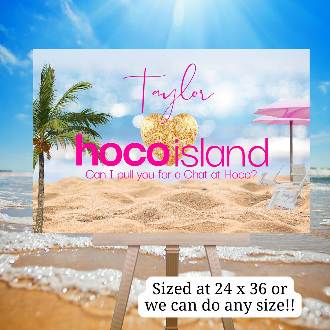 Hoco Sign Bach Island Sign Prom Island Proposal Sign Bachelorette Party ...