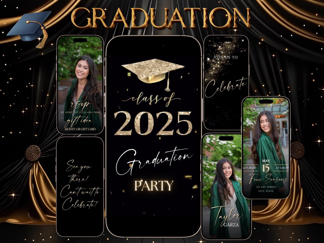 Class of 2025 Graduation Invite Editable Video Template Animated ...