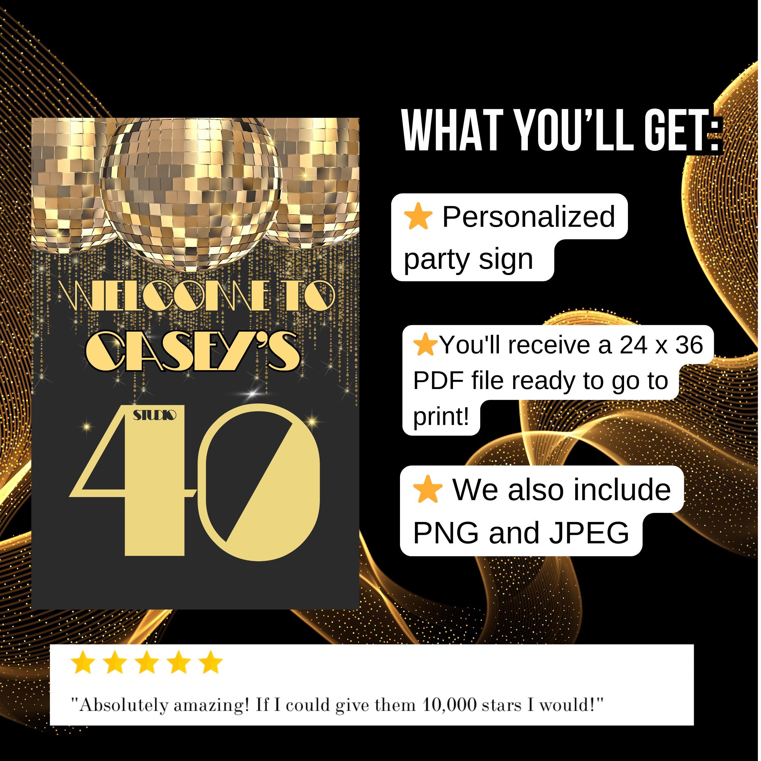 Studio 54 Disco Sign, Custom Printable Studio 54 Welcome Sign, Soul ...
