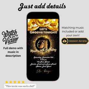 Studio 54 Video Invite Editable Disco Party Animated Evite Canva ...