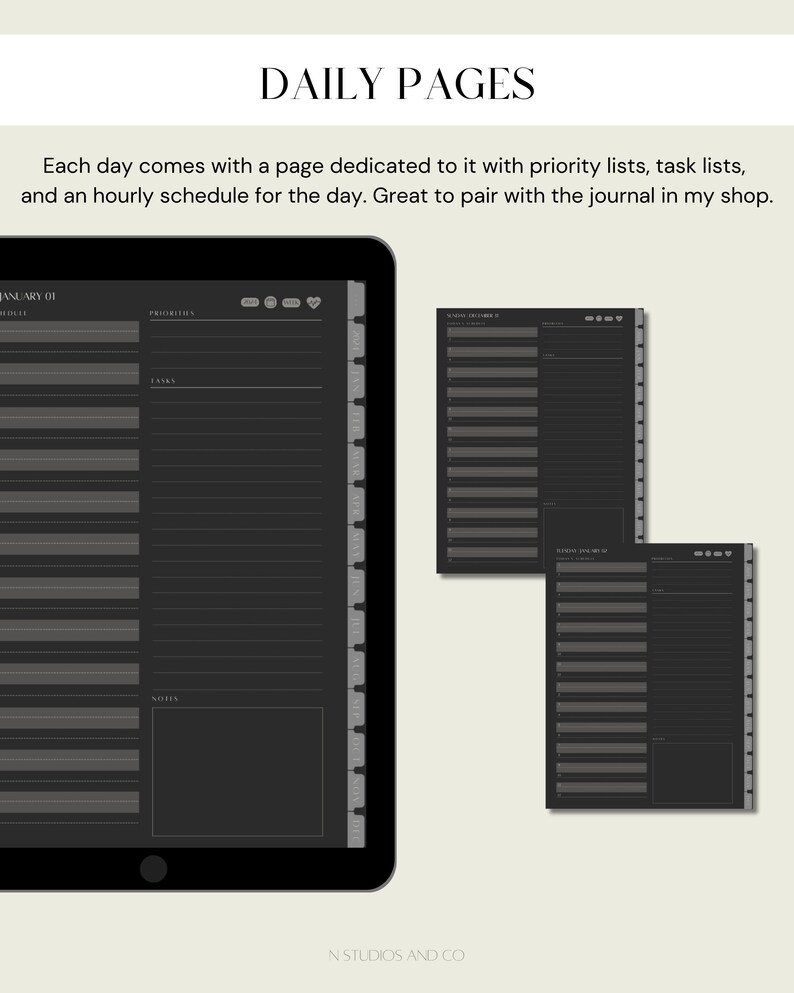 Ultimate Minimalist 2024 Yearly Digital Planner [dark Mode] for Ipad ...
