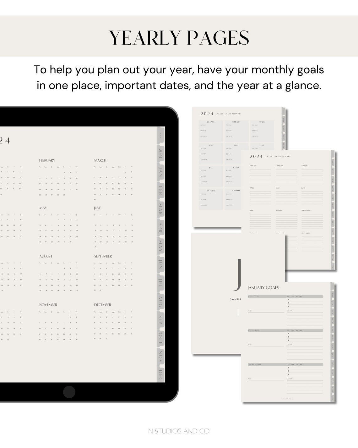 Content Calendar for Social Media Digital Planner Tablet and iPad on ...