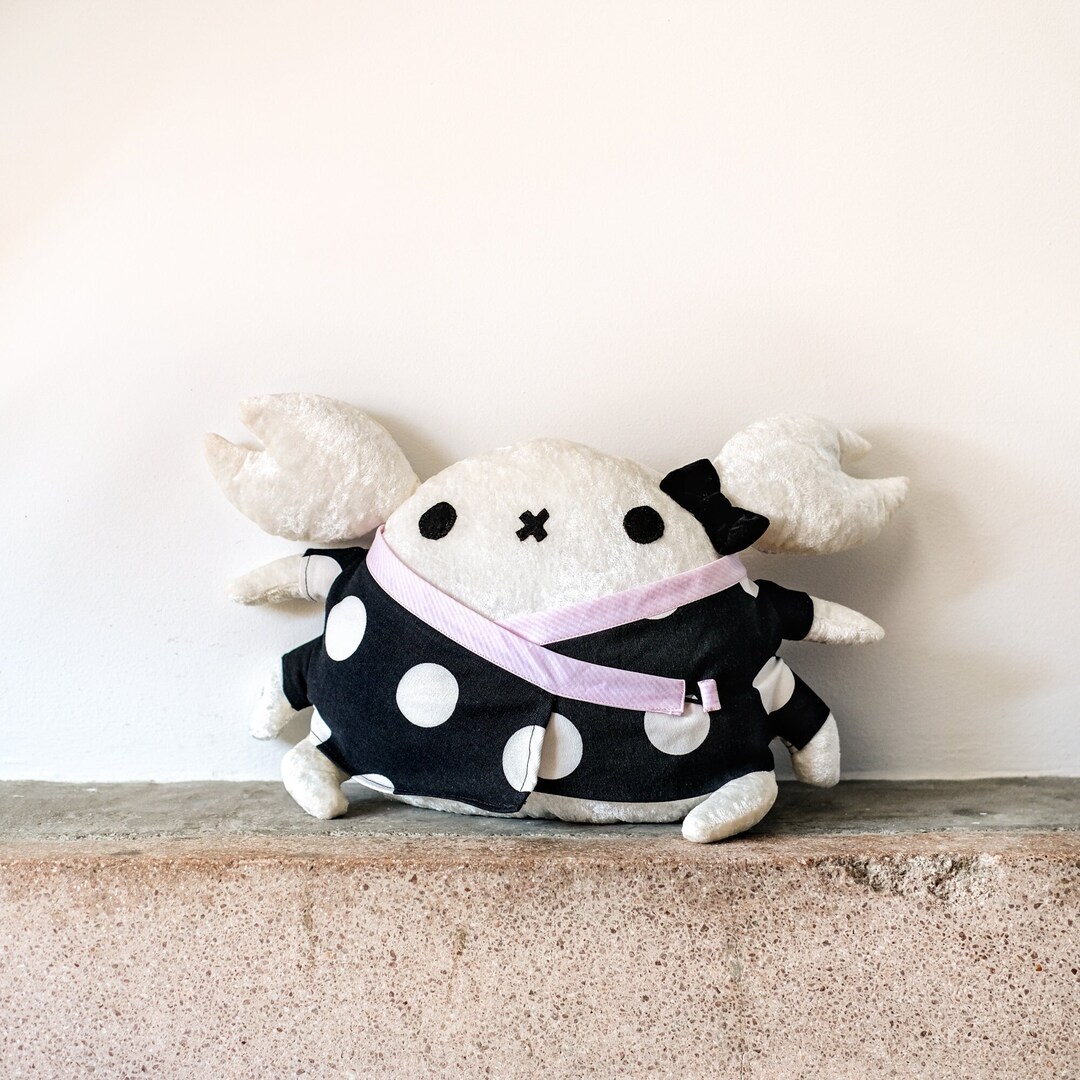 White Polka Dot Crab Teddy Handmade Cute Stuffed Animal Toy, Modern ...