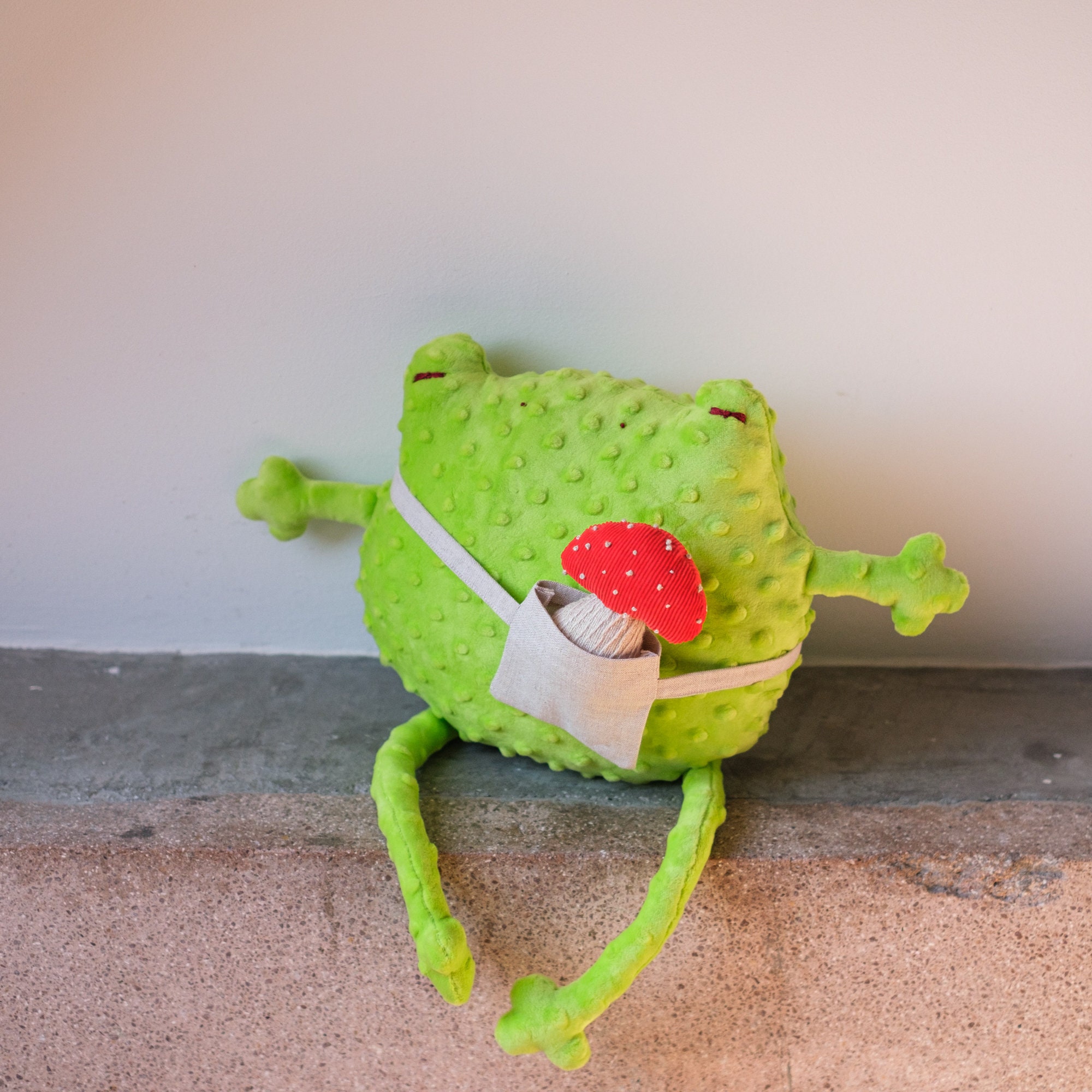 Big Mushroom Frog- Cute Stuffed Animal Toy, Vintage Modern Minimalistic ...