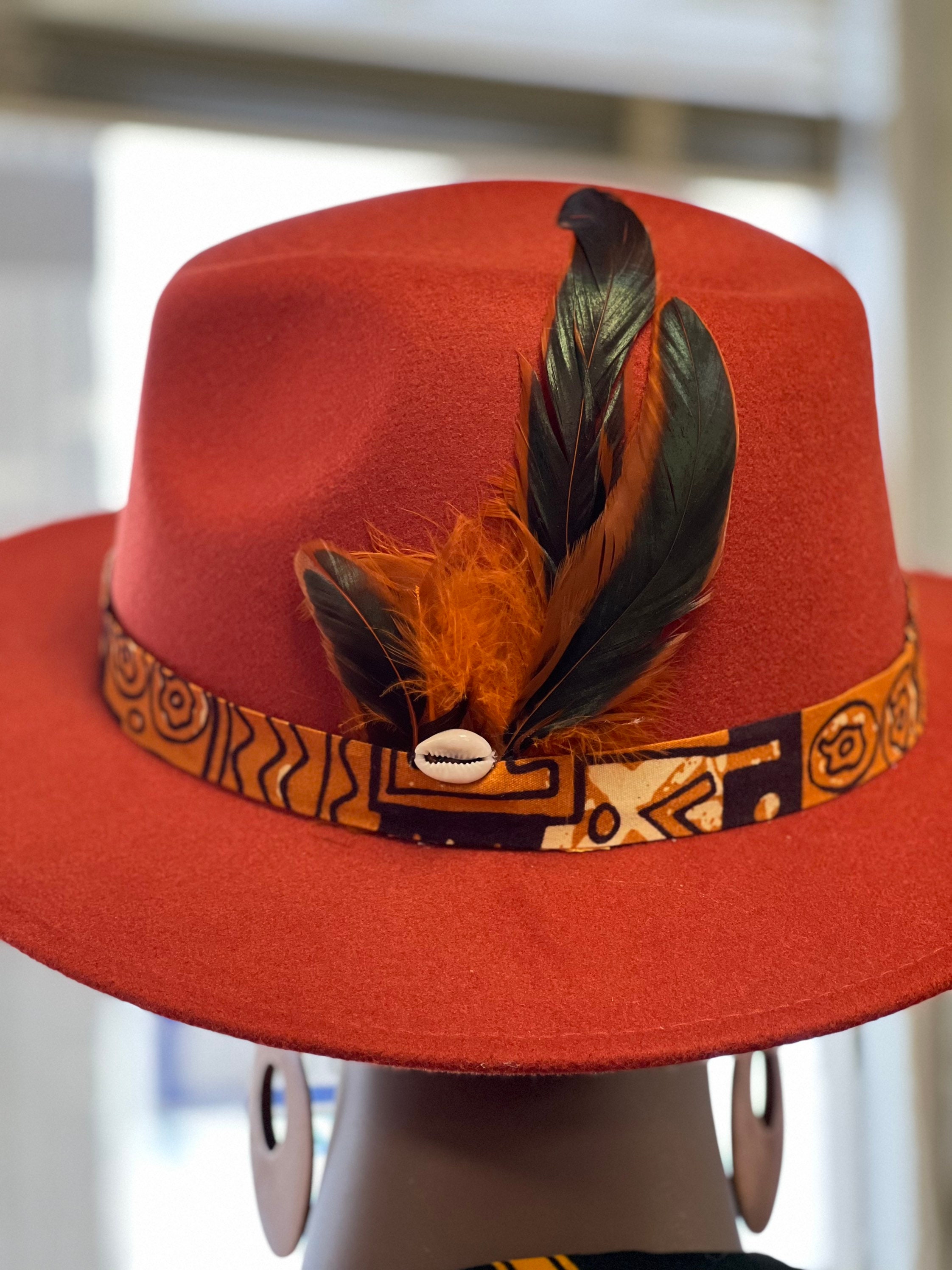 Orange Feathered Fedora Orange Fedora Gift for Her Gift - Etsy