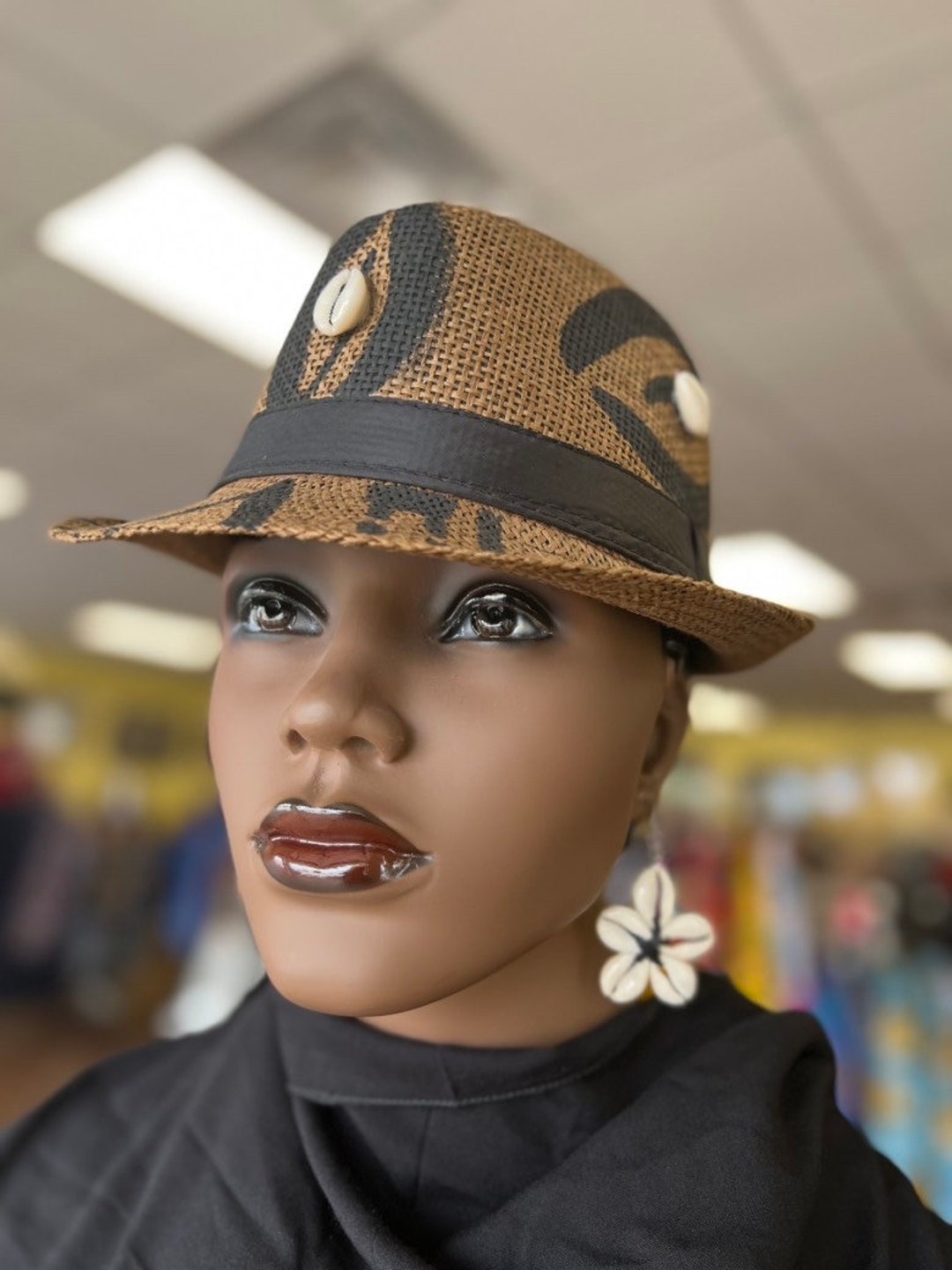Brown and Black Cowrie Shell Fedora/men Fedora/ Women Fedora/ Unisex ...
