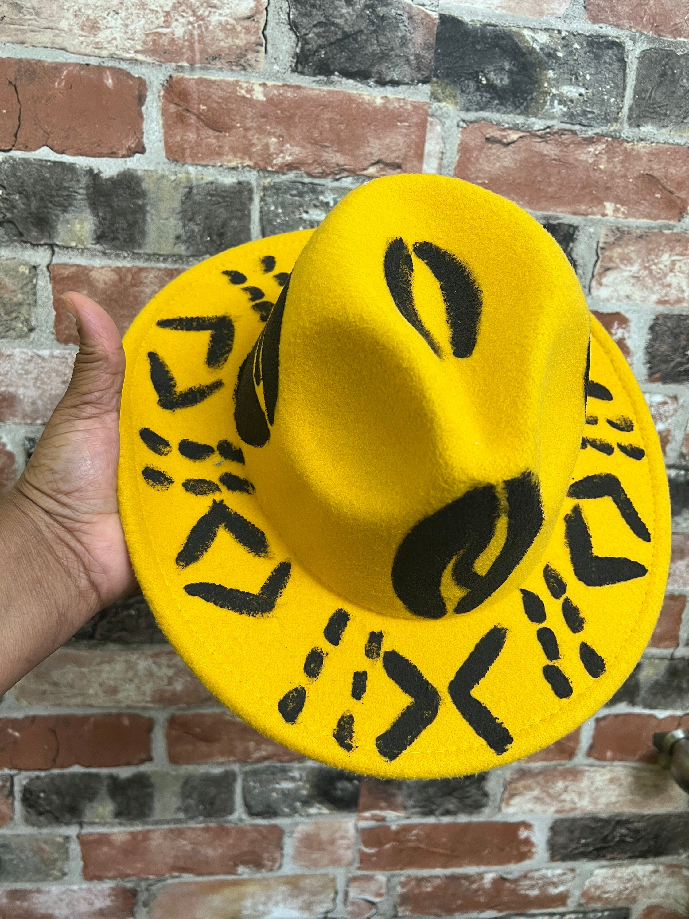 Adinka Fedora, Yellow and Black Fedora, Gift for Him or Her African Men ...