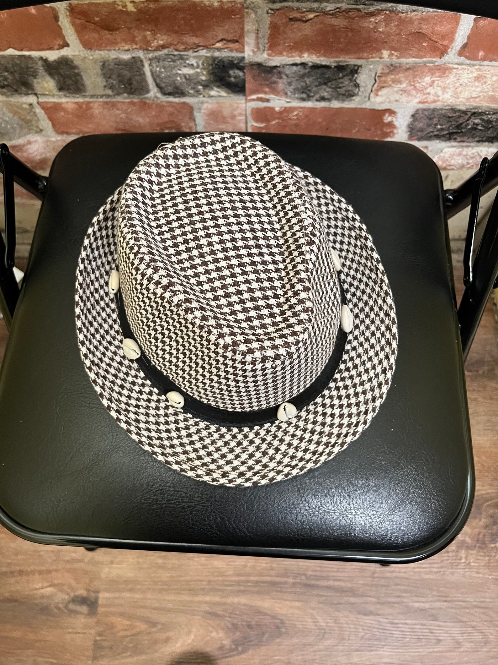 Black Brown and White Fedora/cowrie Shell Fedora/unisex Fedora/mens Hat ...