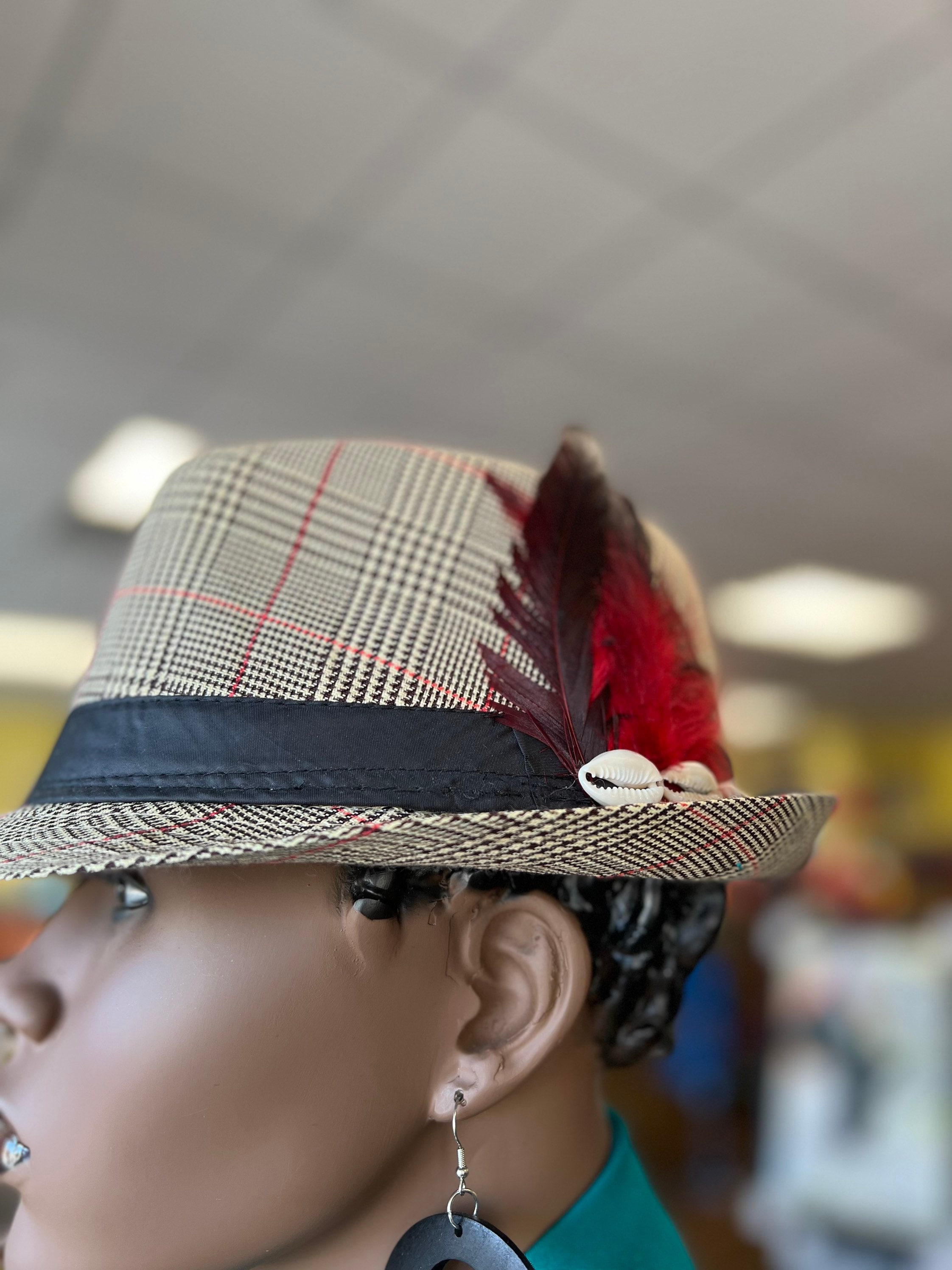 Plaid Cowrie Shell Fedora /unisex Fedora/mens Hat/ Women Hat/formal ...