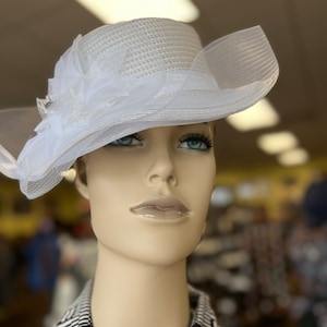 Women Day Hat, White Church Hat, Tea Party, Derby Hat, White Hat, First ...