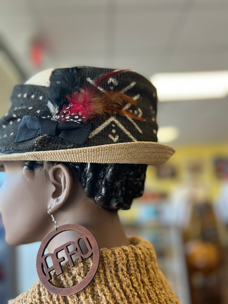 Short Brim Mudcloth Fedora,africanfedora/women Fedora/short Brim Fedora ...