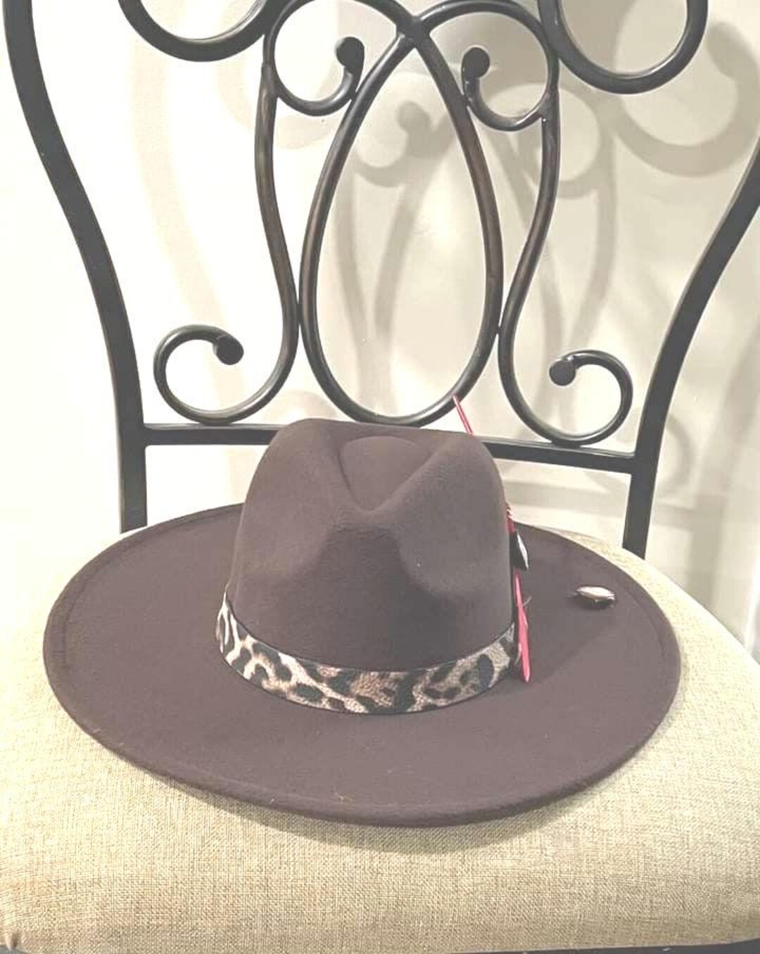 Brown Leopard Fedora/wide Brim Fedora/african Fedora/designer Fedora ...