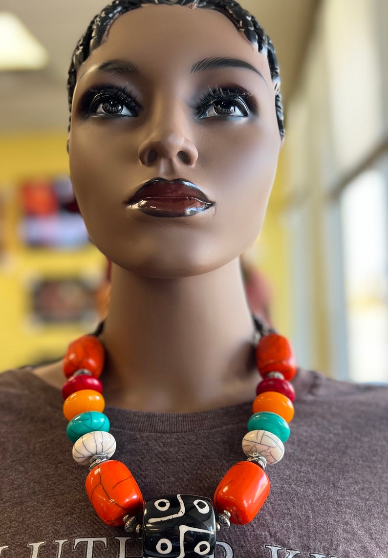 Men Tribal Jewelrymen African Necklace African Bead Necklace Men Chunky African Necklace
