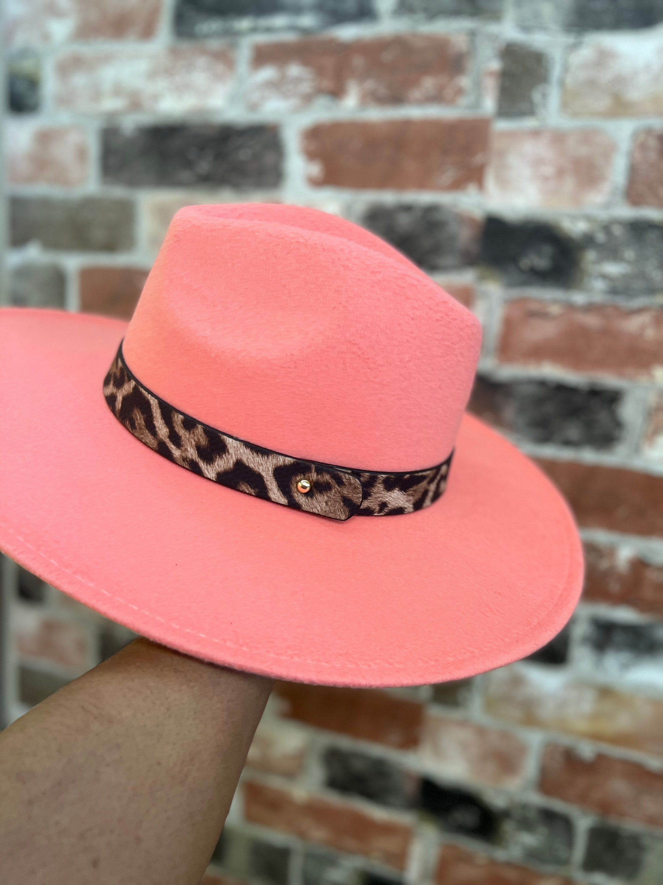 Peach Wide Brim Fedora / Peach Winter Fedora / Wide Brim Formal Hat ...