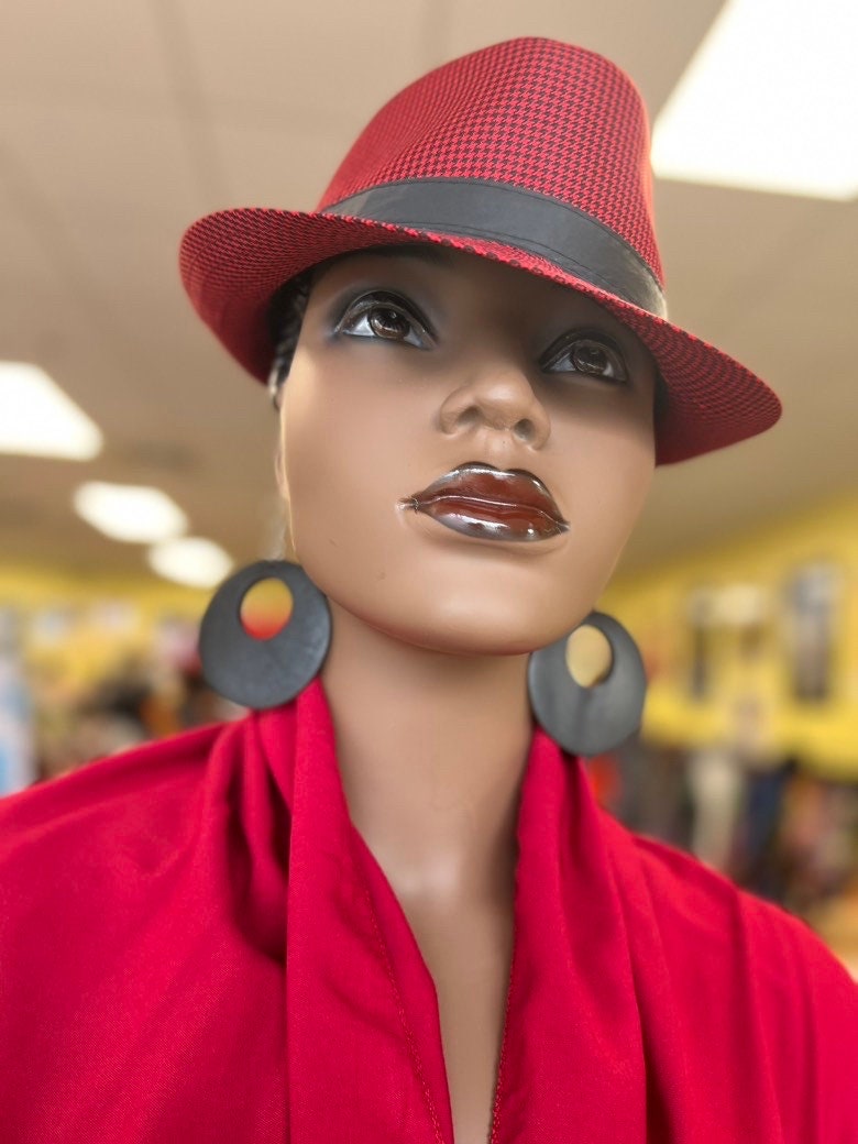 Red and Black Cowrie Men Fedora/women Fedora/unisex - Etsy
