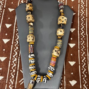 African Tribal Necklace/male African Jewelry/ Bone Beaded Jewelry ...