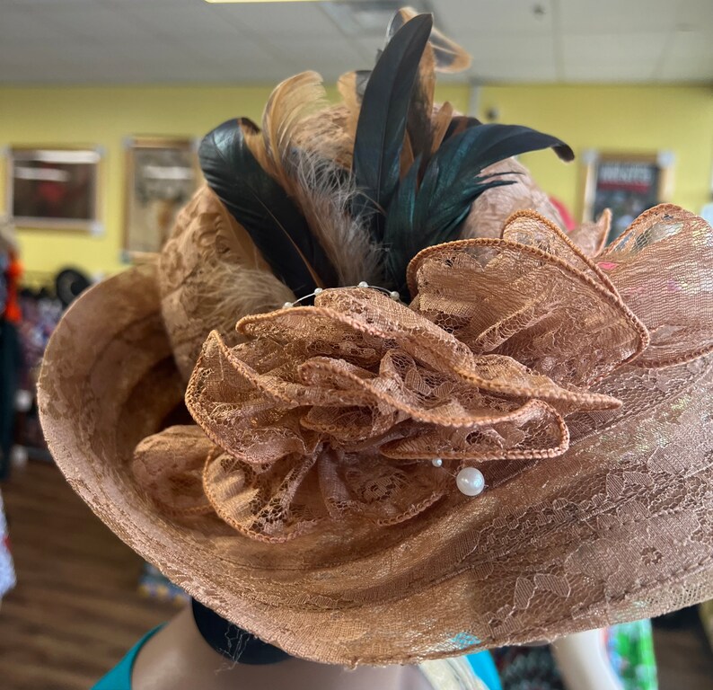 Brown Hat /brown Derby Hat /church Formal Hat/tea Party - Etsy