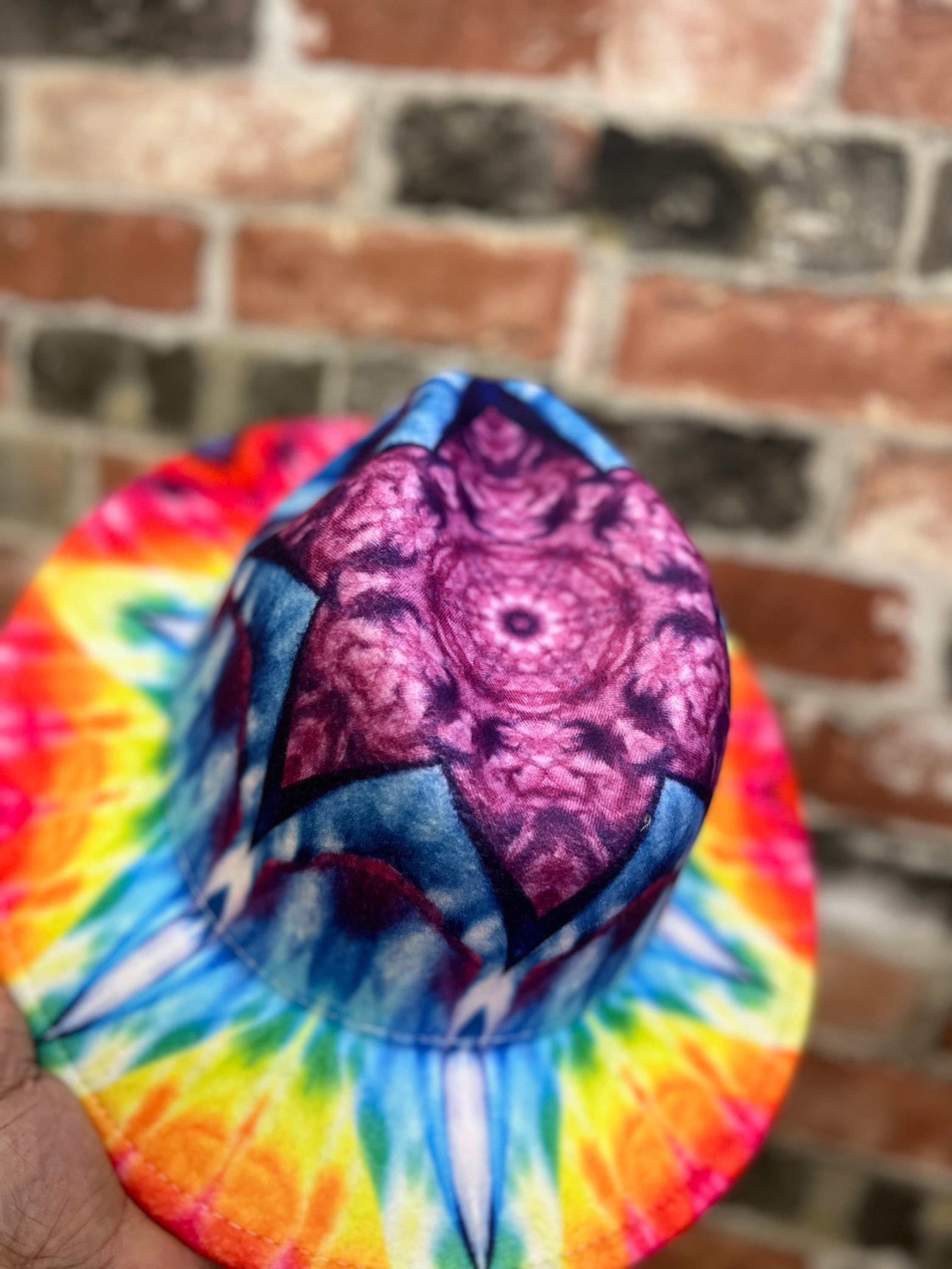 Rainbow Tie Dye Fedora/wide Brim Fedora/multiple Color Fedora/designer ...