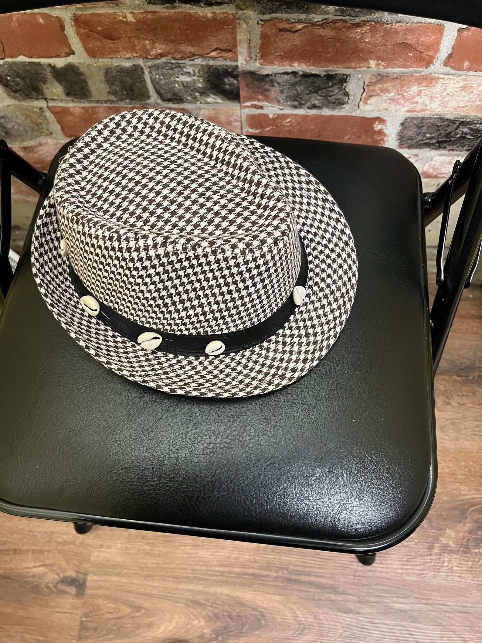 Black Brown and White Fedora/cowrie Shell Fedora/unisex Fedora/mens Hat ...