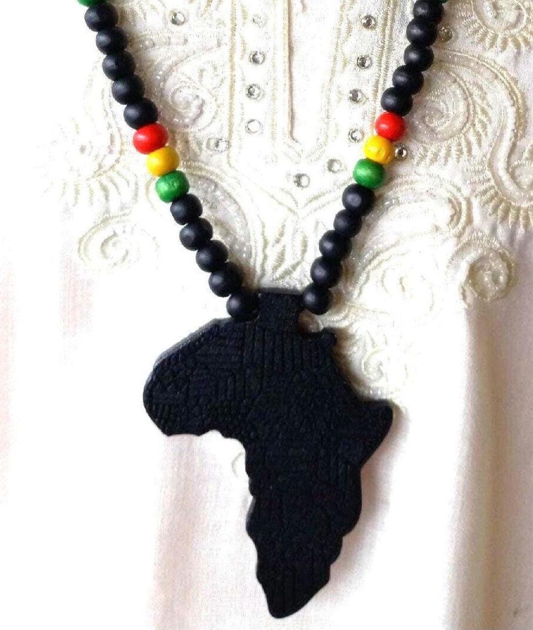 Map Pendant/african Map Necklace /african Necklace/african Wood Pendant ...